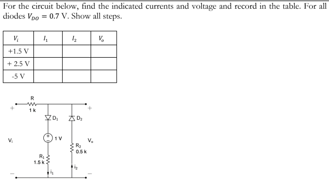 Solved For the circuit below, find the indicated currents | Chegg.com