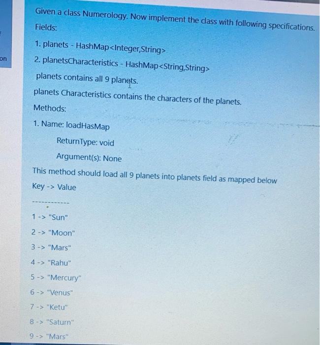 Solved Given a class Numerology. Now implement the class | Chegg.com
