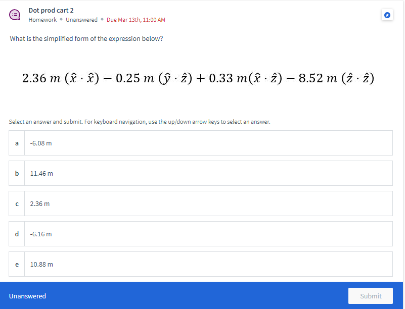 Solved Select an answer and submit. For keyboard navigation, | Chegg.com