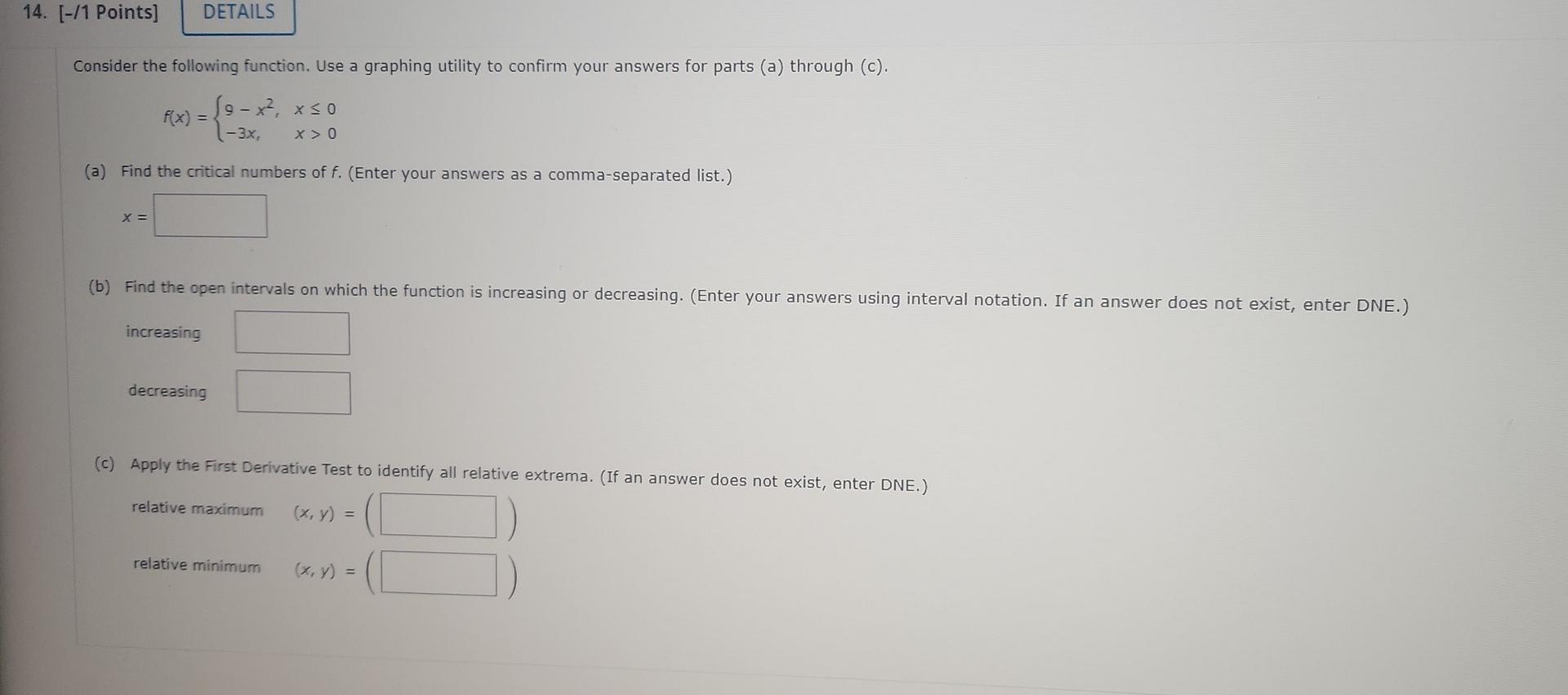 Solved Consider the following function. Use a graphing | Chegg.com