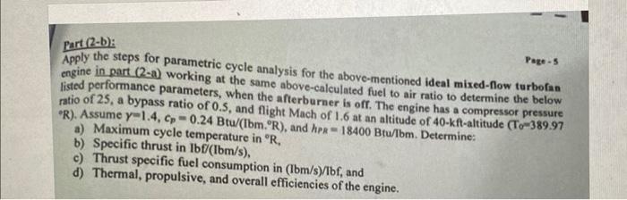 Solved Part(2−b): Apply the steps for parametric cycle | Chegg.com