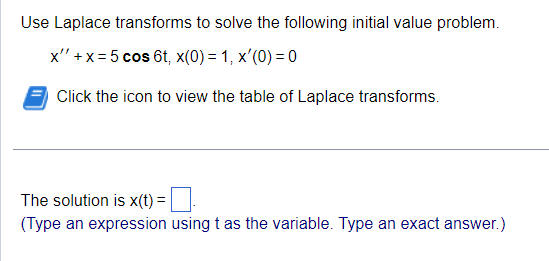 Solved Use Laplace transforms to solve the following initial | Chegg.com