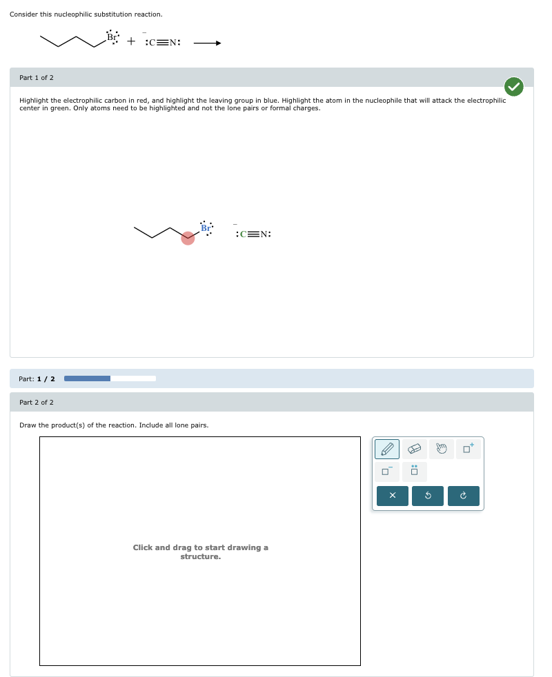 Consider this nucleophilic substitution reaction.Part | Chegg.com