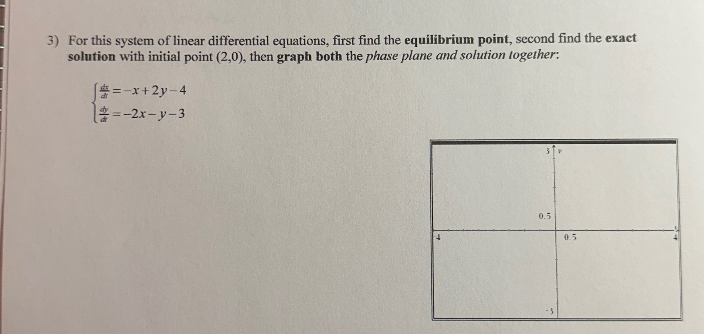 Solved For this system of linear differential equations, | Chegg.com