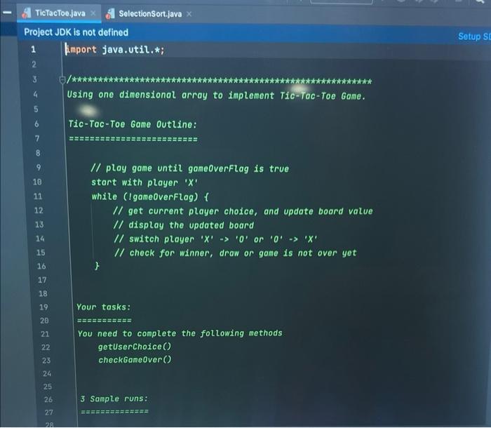 Solved - 2 JAVA Files: TicTacToe.java [7 points] | Chegg.com