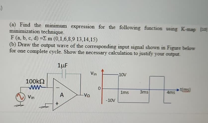 Solved =) (a) Find the minimum expression for the following | Chegg.com