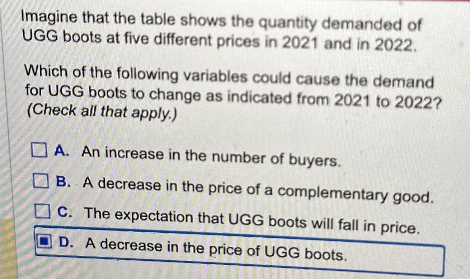 Solved Imagine that the table shows the quantity demanded of | Chegg.com