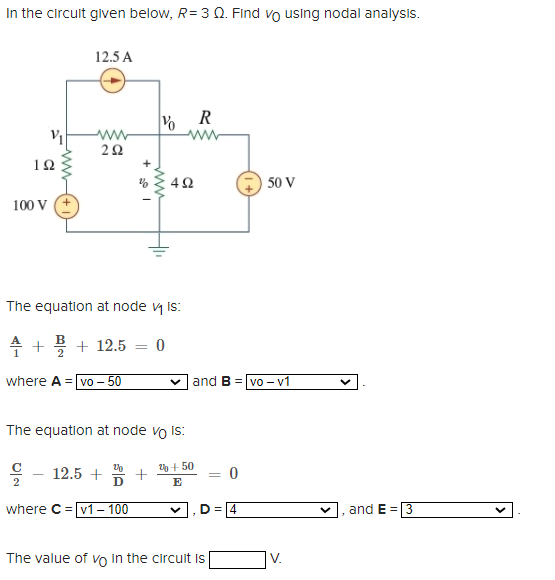 Solved In the circuit given below, R = 3 \Omega . ﻿Find v0 | Chegg.com
