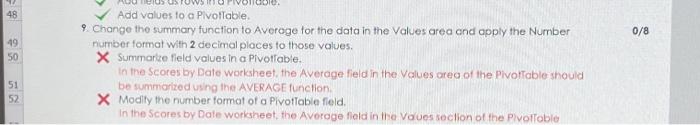 Solved 48 49 50 51 52 Add values to a PivotTable. 9. Change | Chegg.com
