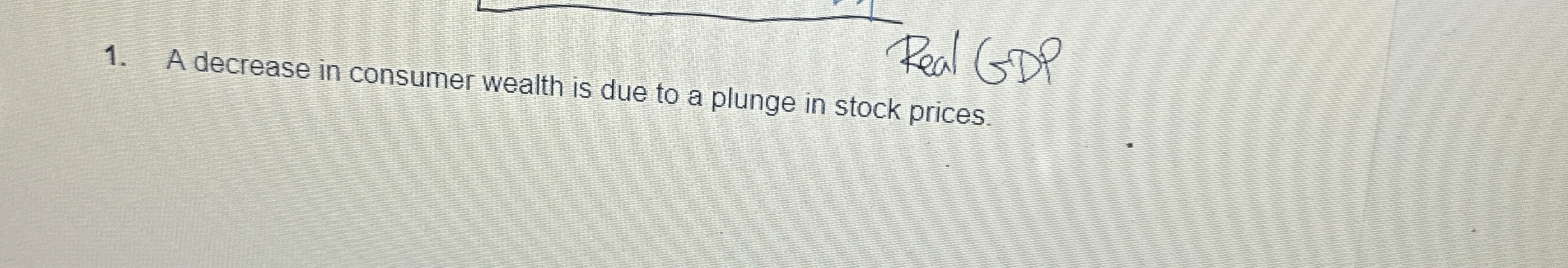High Quality SOLUTION A decrease in consumer wealth is due to a plunge in | Chegg.com