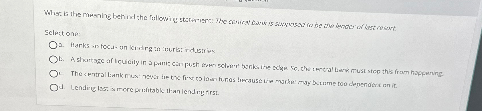 Solved What is the meaning behind the following statement: | Chegg.com