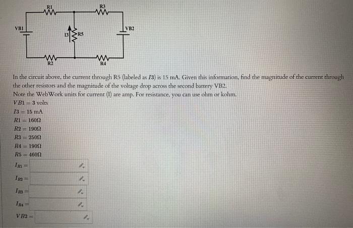 Solved In the circuit above, the current through R5 (labeled | Chegg.com