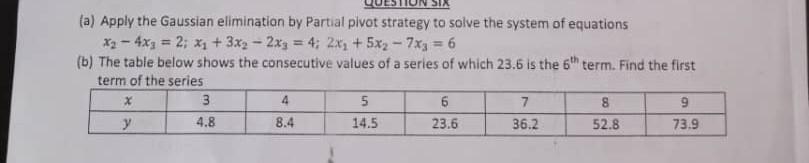 Solved (a) Apply the Gaussian elimination by Partial pivot | Chegg.com