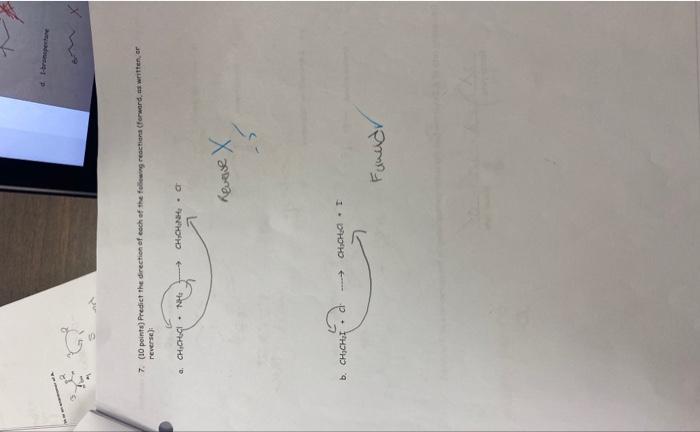 Solved 7. (10 points) Predict the direction ef eech of the | Chegg.com
