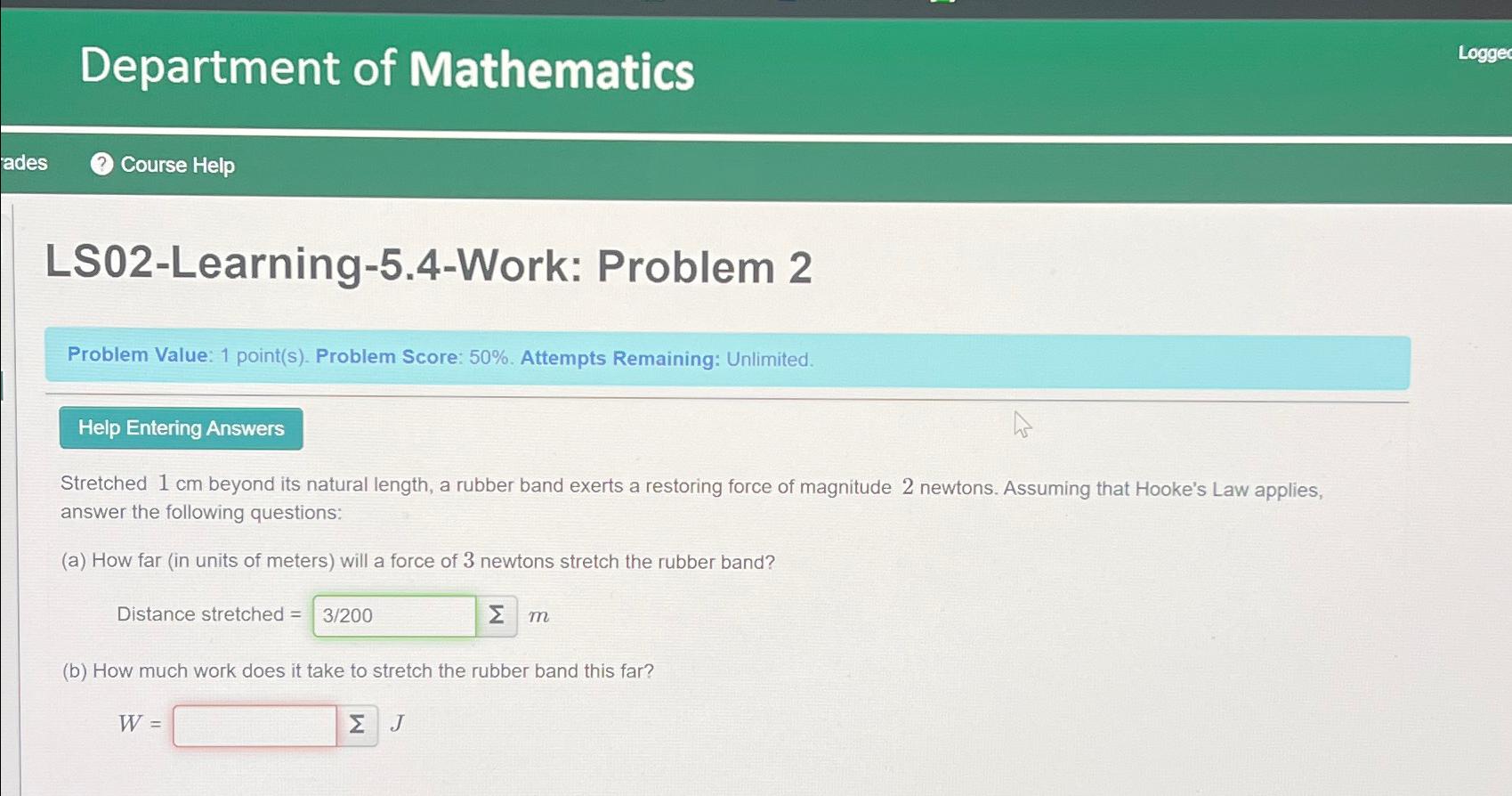 Solved Department of Mathematics? ﻿Course | Chegg.com