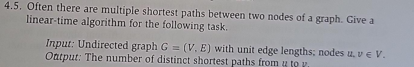 Solved 4.5. ﻿Often there are multiple shortest paths between | Chegg.com