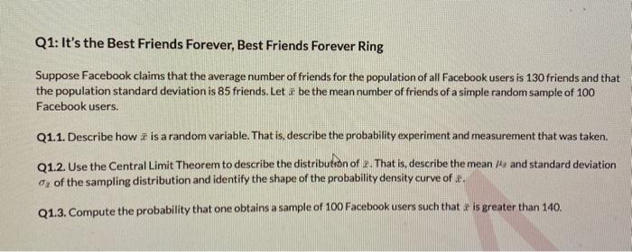Solved Q1: It's the Best Friends Forever, Best Friends | Chegg.com