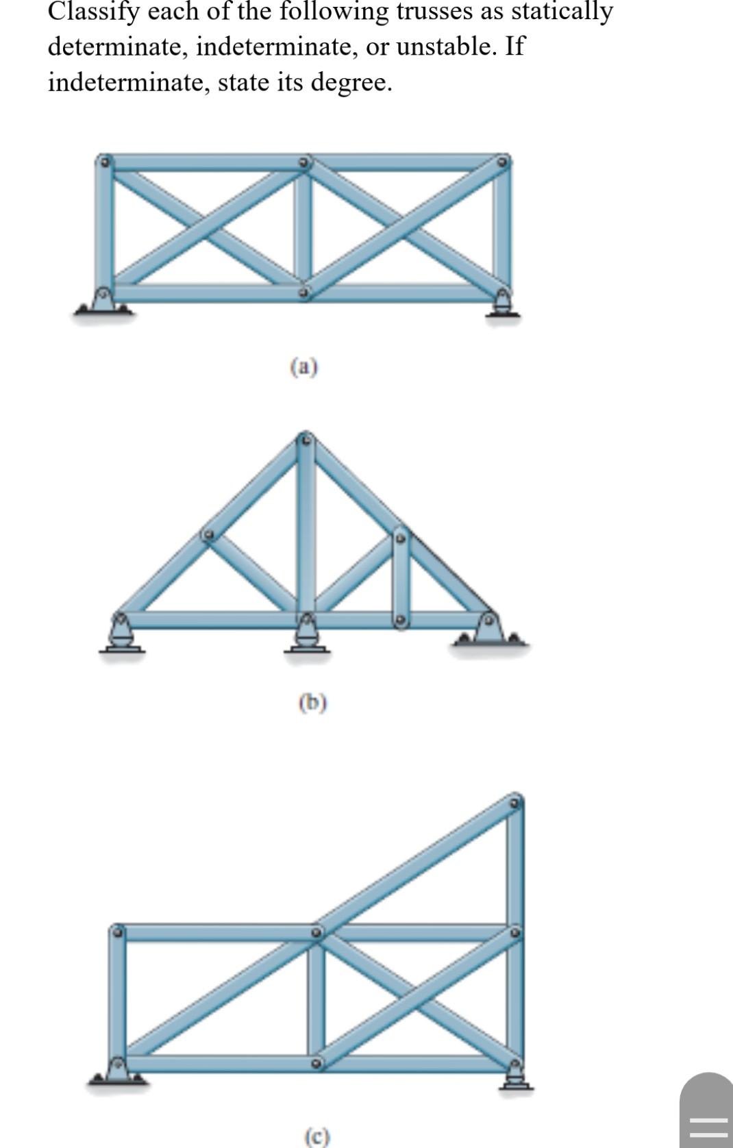 Solved Classify each of the structures as statically | Chegg.com