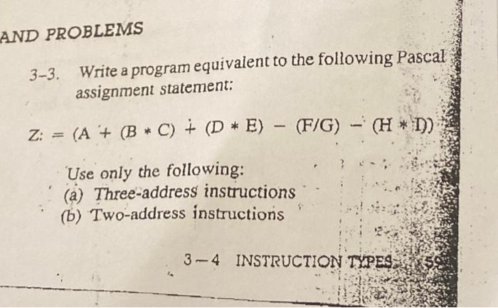 Solved 3-3. Write a program equivalent to the following | Chegg.com