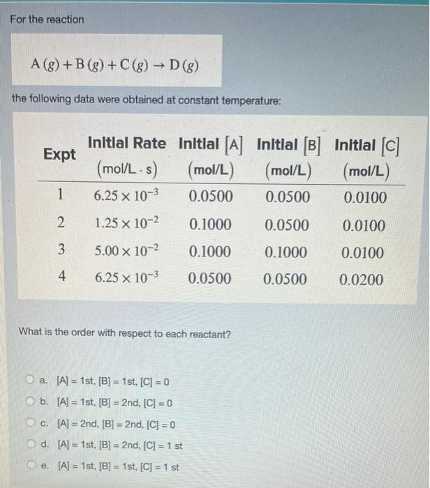 Solved Using the values of k calculated in previous | Chegg.com
