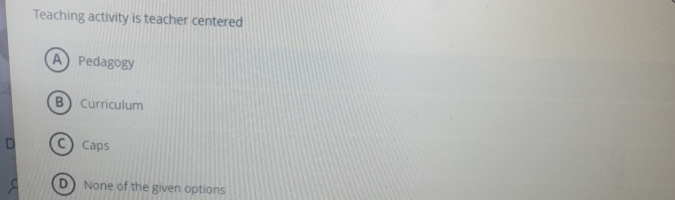 Solved Teaching activity is teacher | Chegg.com