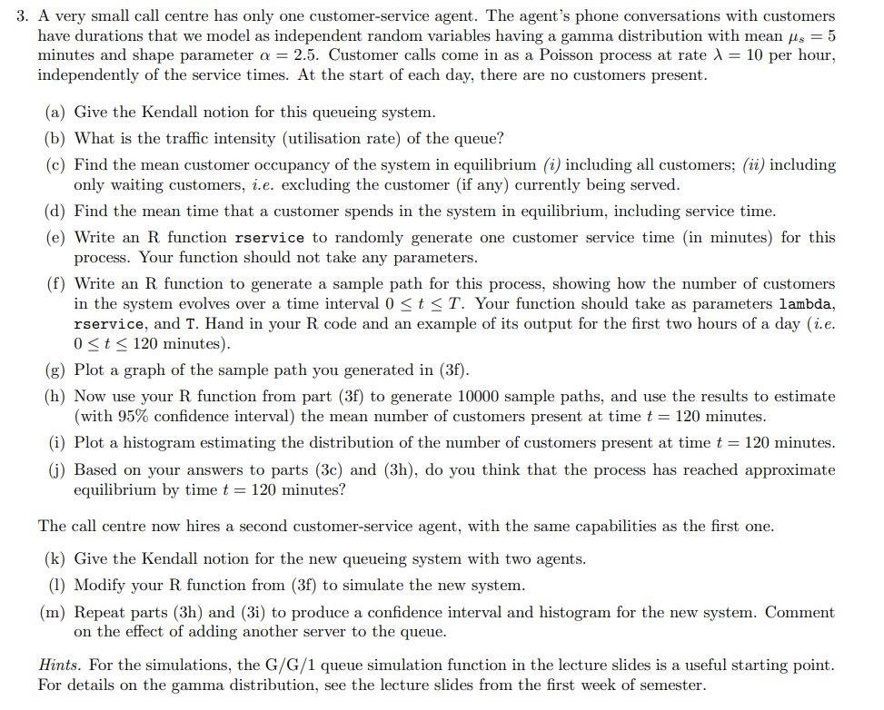 Solved A very small call centre has only one | Chegg.com