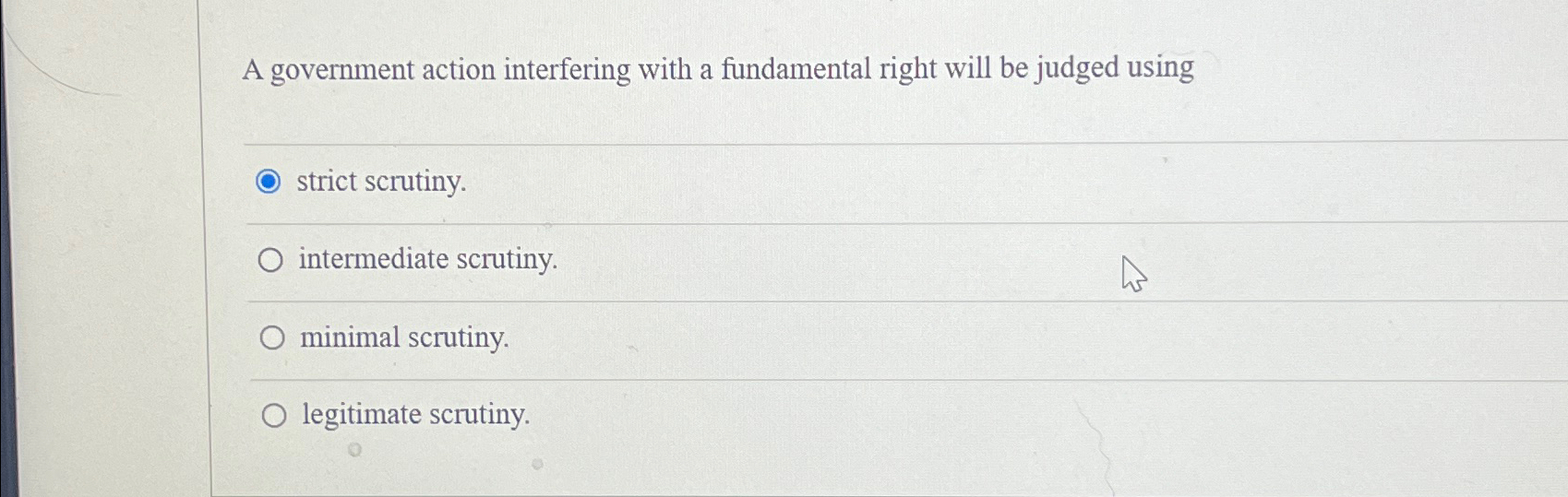 Solved A government action interfering with a fundamental | Chegg.com