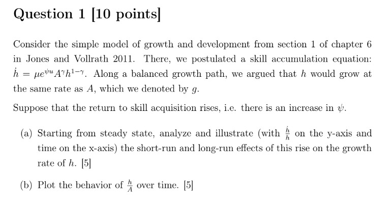 Solved Question 1 10 points Consider The Simple Model Of 7287