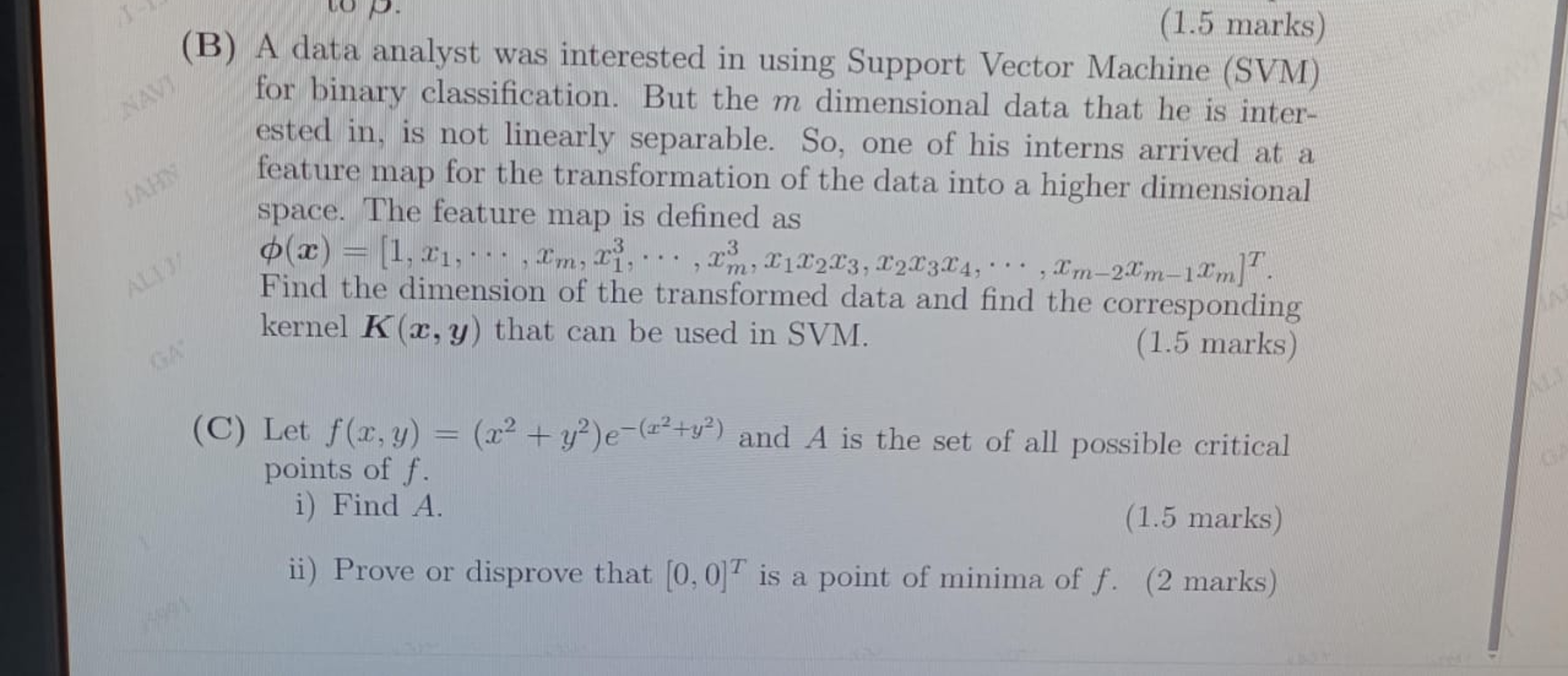 Solved (B) ﻿A data analyst was interested in using Support | Chegg.com