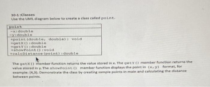 Solved 10-1:Classes Use the UML diagram below to create a | Chegg.com