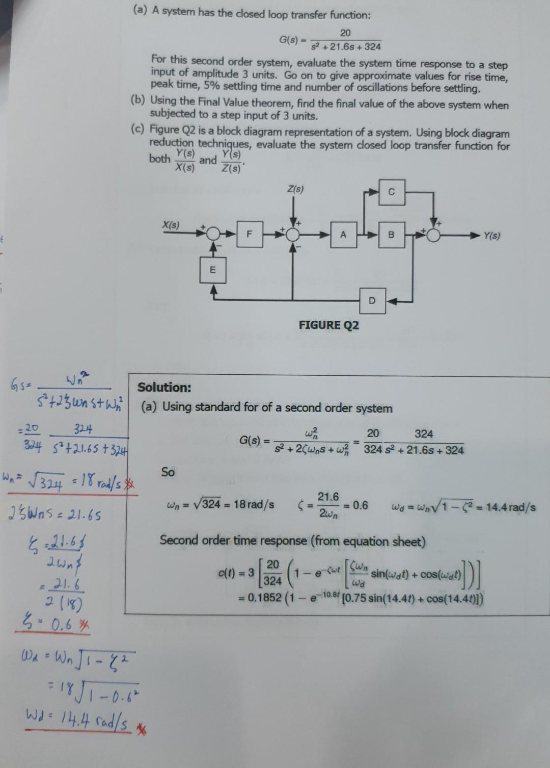 Solved May I know, how to get the formula of second order | Chegg.com