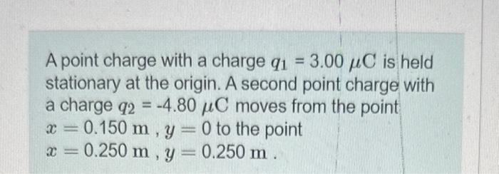 Solved A point charge with a charge q1=3.00μC is held | Chegg.com