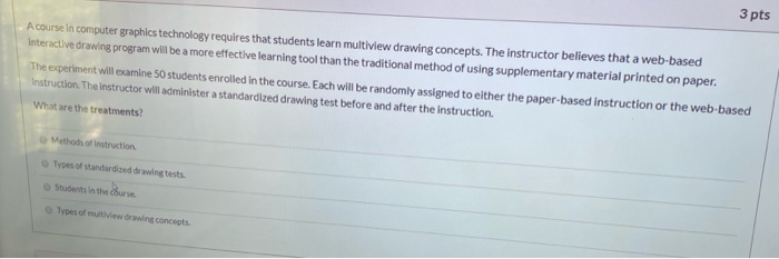 Solved 3 pts A course in computer graphics technology | Chegg.com