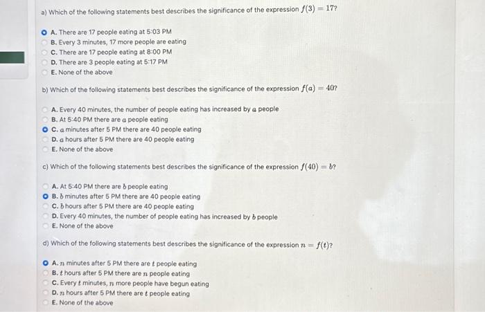 a) Which of the following statements best describes | Chegg.com