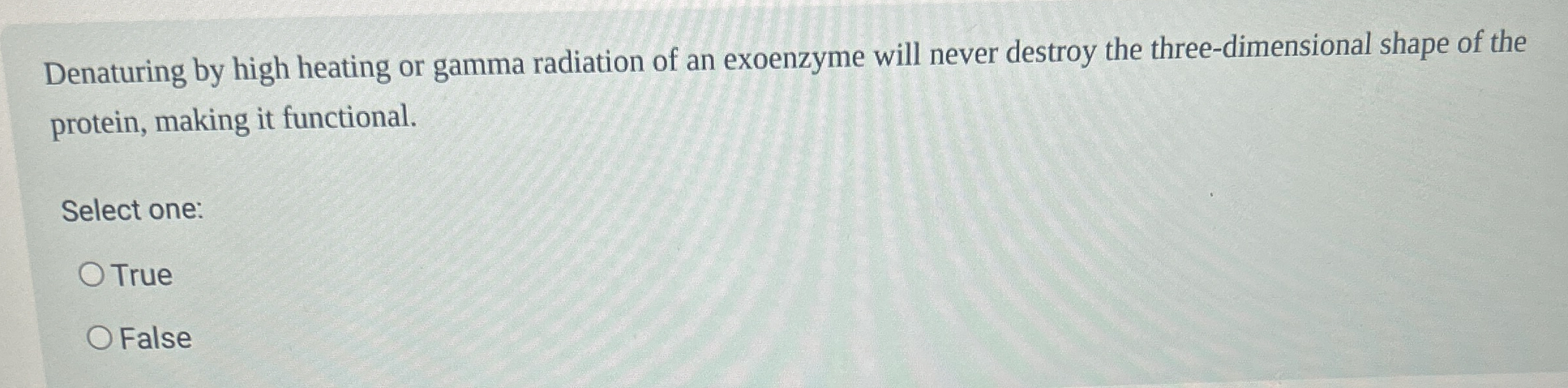 Solved Denaturing by high heating or gamma radiation of an | Chegg.com