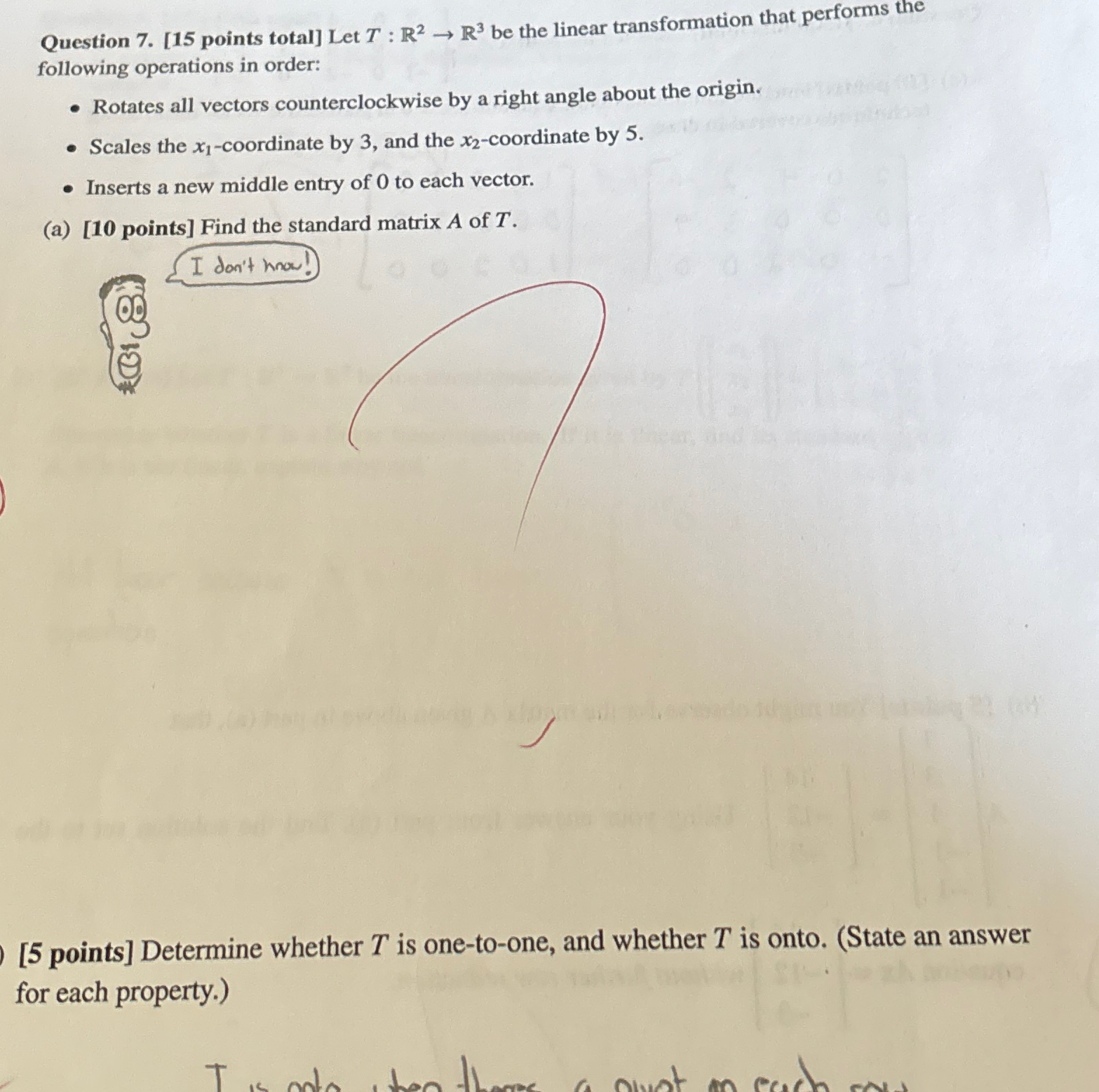 Solved Question 7. [15 ﻿points total] ﻿Let T:R2→R3 ﻿be the | Chegg.com