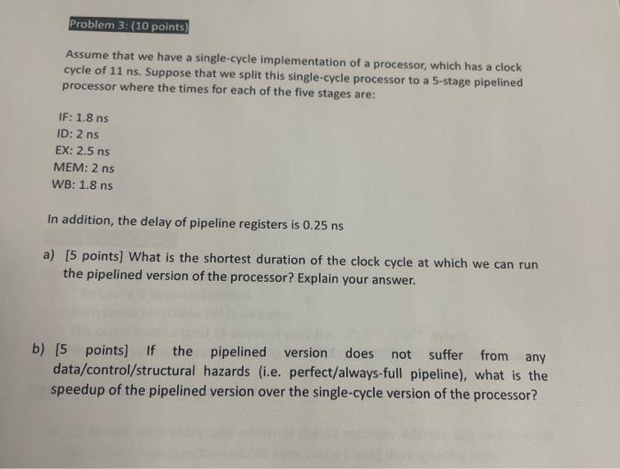 Solved Assume that we have a single-cycle implementation of | Chegg.com