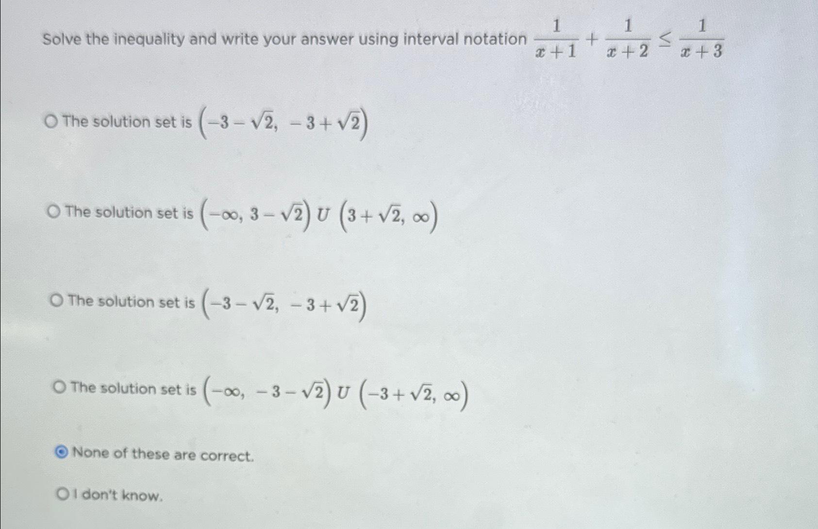 Solved Solve the inequality and write your answer using | Chegg.com