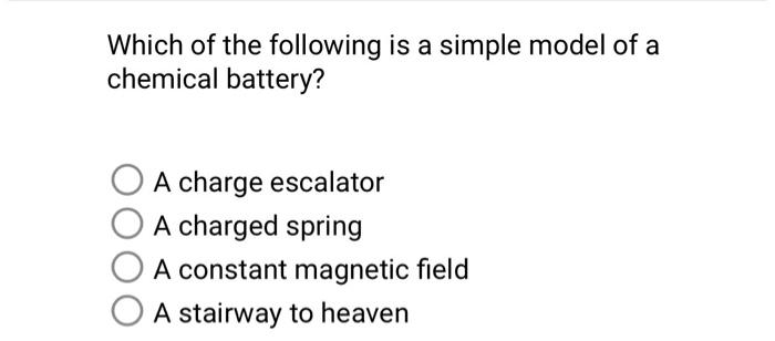 Solved Which of the following is a simple model of a | Chegg.com