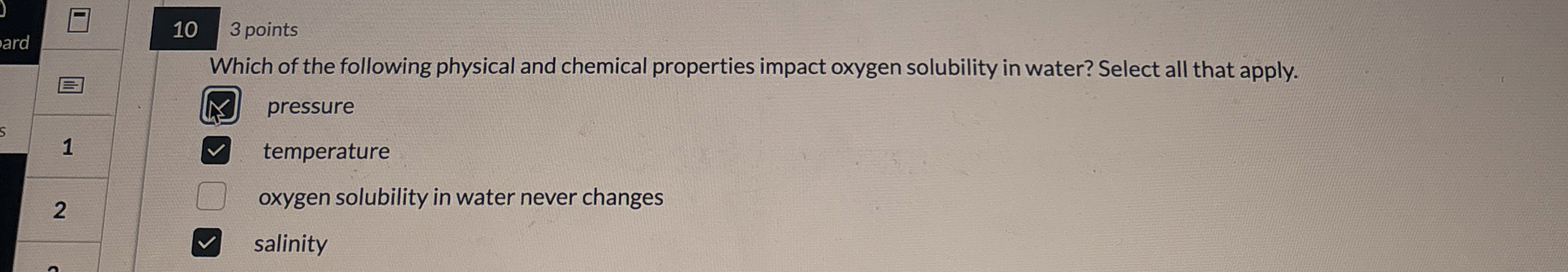 Solved 103 ﻿pointsWhich of the following physical and | Chegg.com