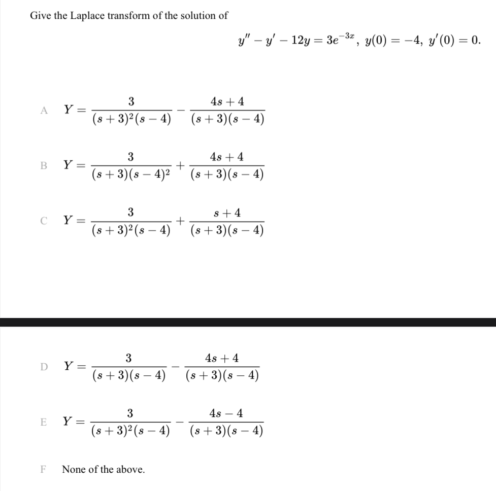 Solved Give the Laplace transform of the solution | Chegg.com