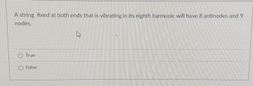 Solved A string fixed at both ends that is vibrating in its | Chegg.com