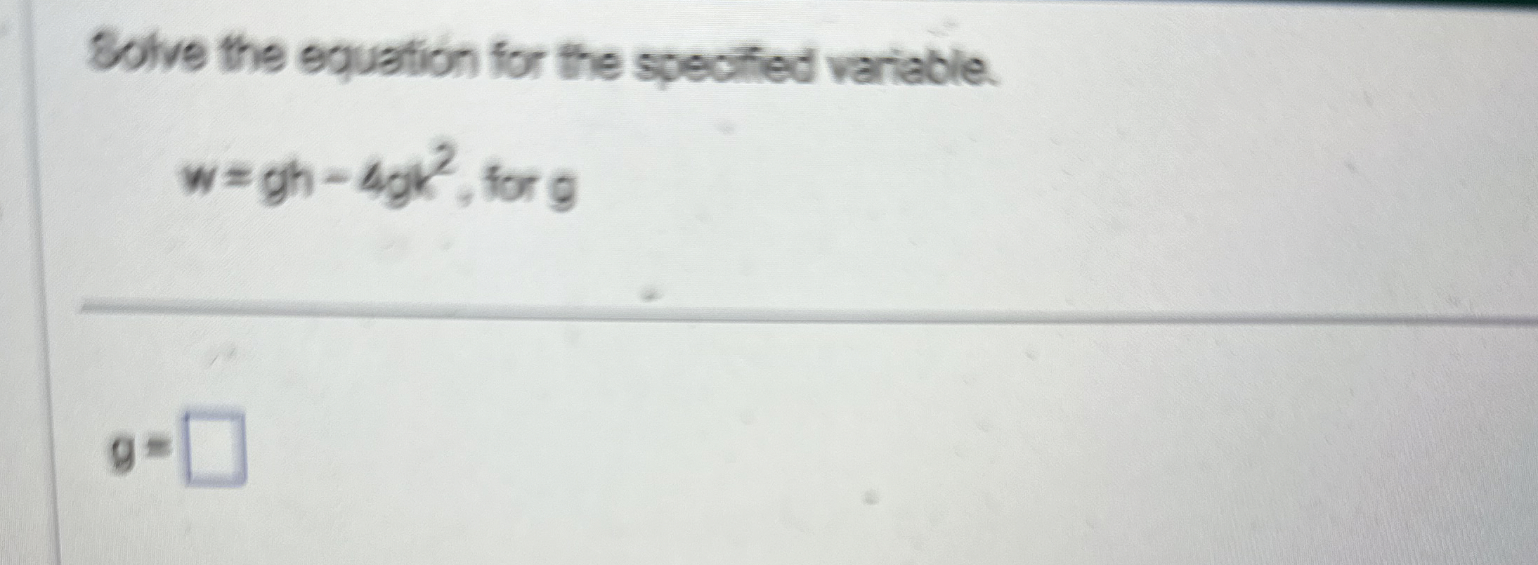 Solved Solve the equation for the specified | Chegg.com