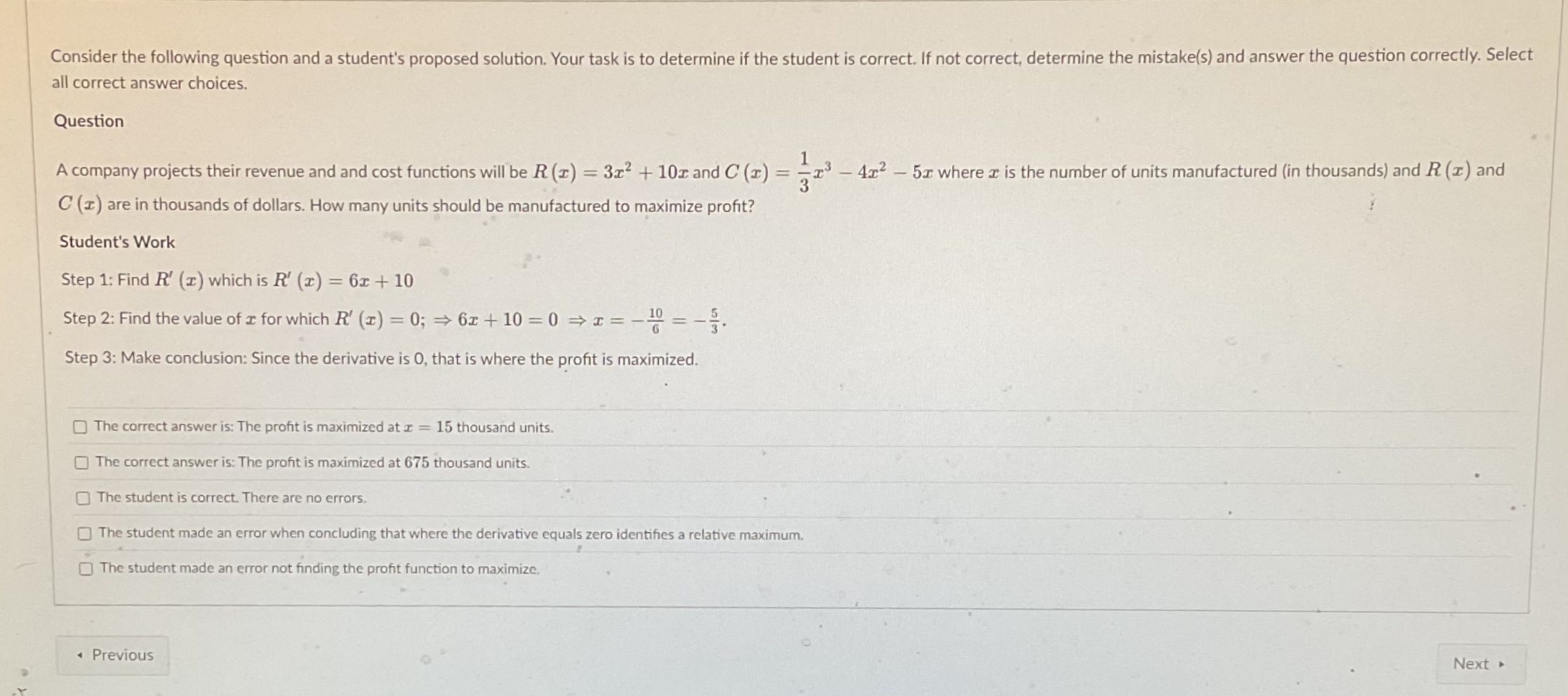 Solved Consider the following question and a student's | Chegg.com