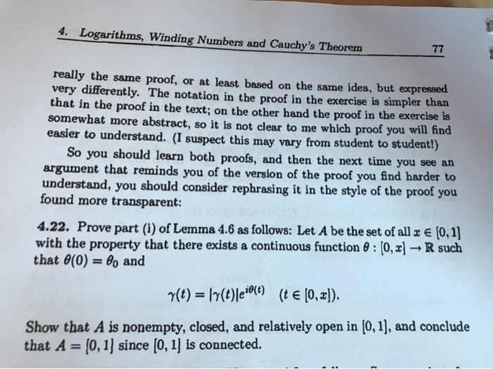 4. Logarithms, Winding Numbers and Cauchy's Theorem | Chegg.com