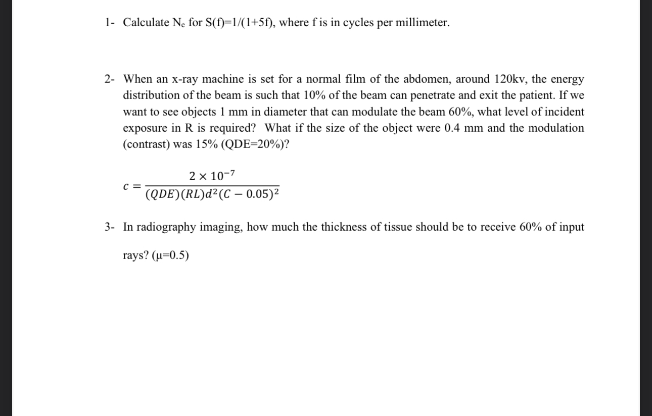 Solved 1- ﻿Calculate Ne ﻿for S(f)=11+5f, ﻿where f ﻿is in | Chegg.com