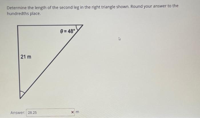 Solved Determine the length of the second leg in the right | Chegg.com