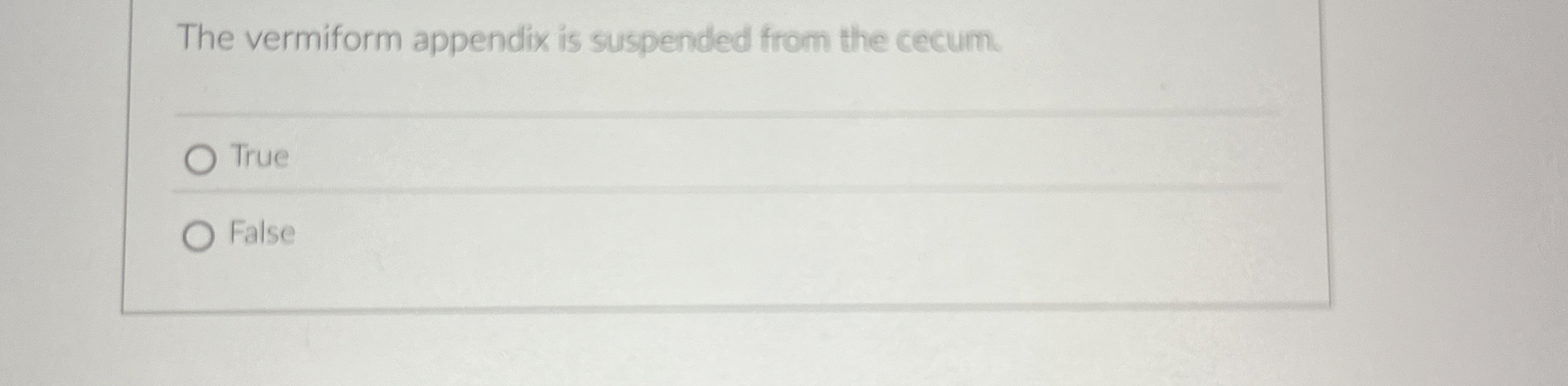 Solved The vermiform appendix is suspended from the | Chegg.com