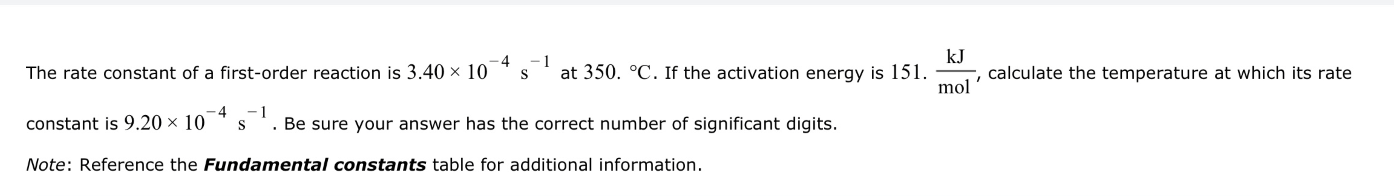 Solved The rate constant of a first-order reaction | Chegg.com