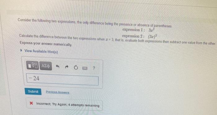 Solved Consider the following two expressions the only | Chegg.com